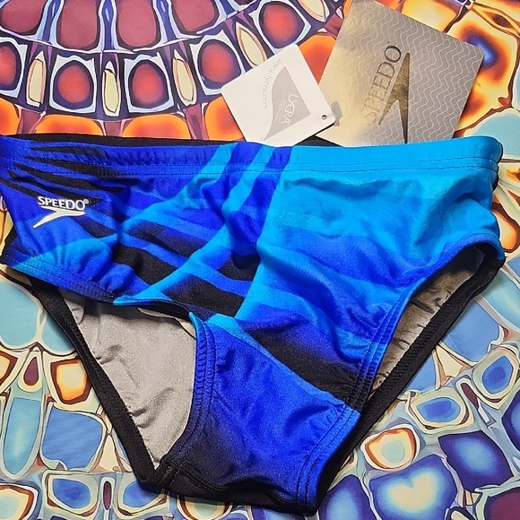 Speedo | Swim | Speedo Blue And Black Mens Swim Briefs | Poshmark